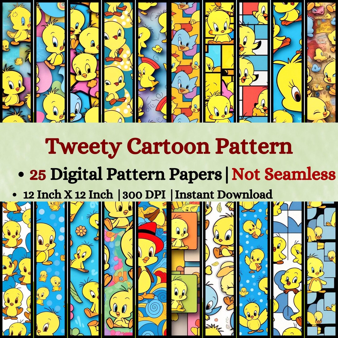 Tweety Bird Cartoon Digital Pattern,tweety Bird Digital Download ...