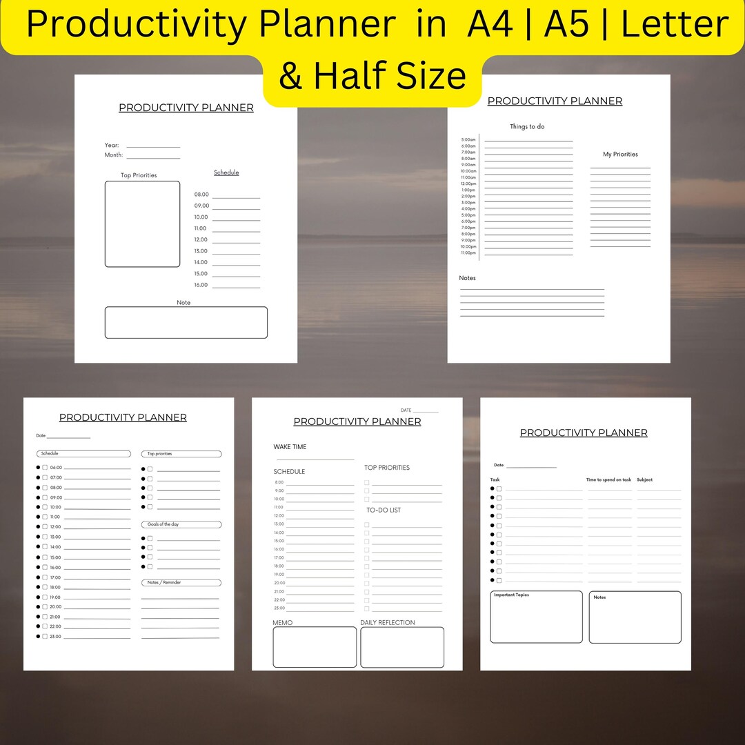 Productivity Planner Digital Download,productivity Tracker,productivity ...