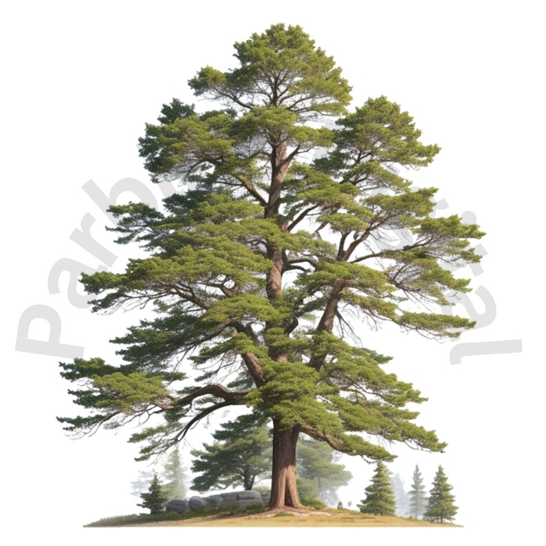 Cedar Tree Clip Art,cedar Tree Png,evergreen Tree,digital Download Art ...