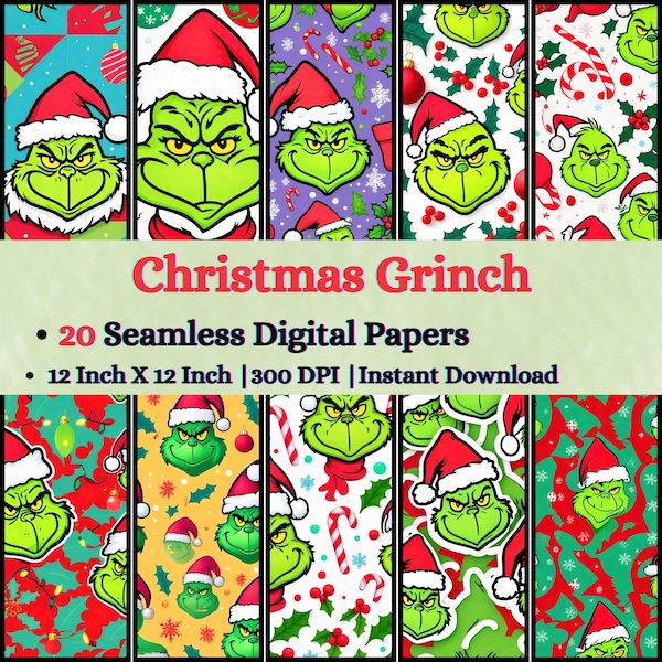 Grinch Pattern - Etsy