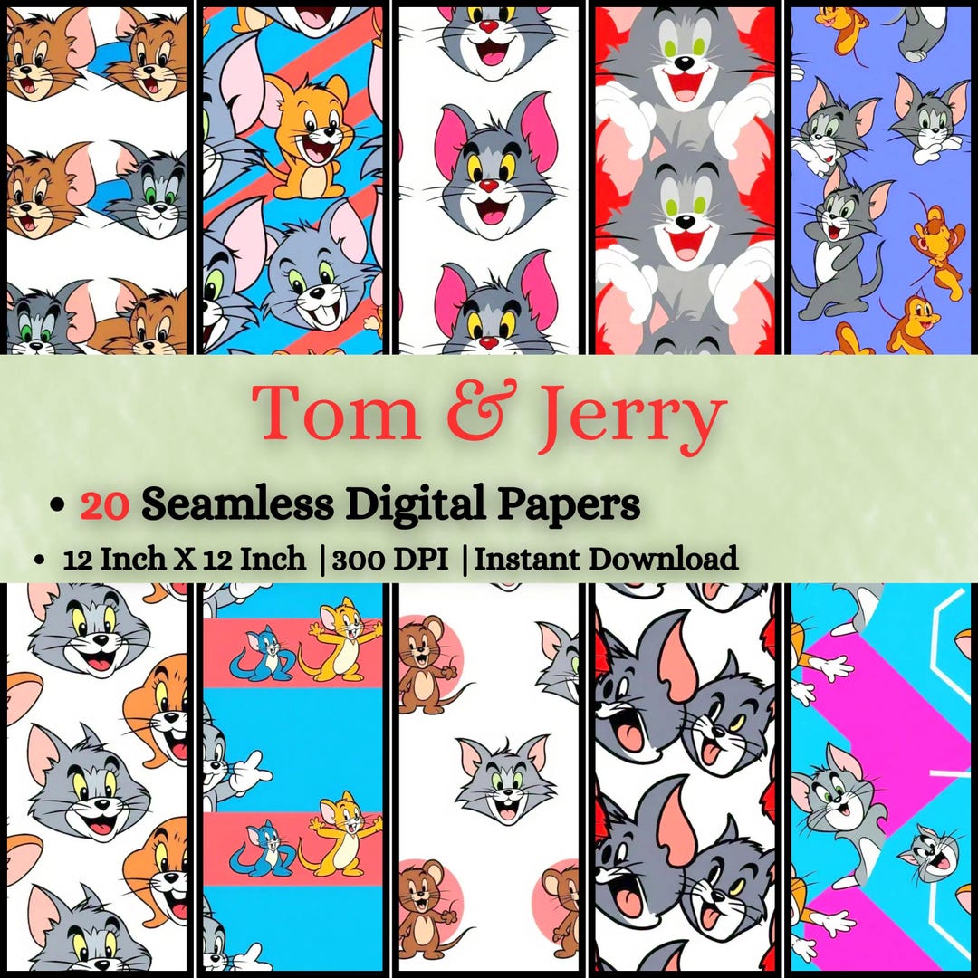 Tom and Jerry Cartoon Seamless Pattern,seamless Tom and Jerry Pattern ...