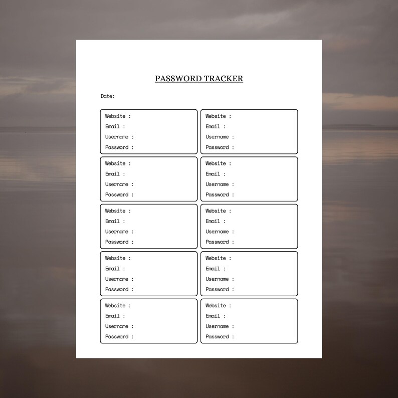 Password Tracker Digital Download,printable Password Planner,password ...