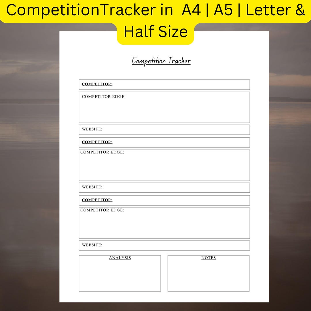 1 Competition Tracker Digital Download,competition Planner,competition ...