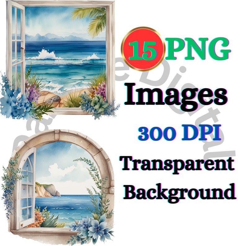 15 Window Ocean View With Transparent Background Clip Art,high Quality ...