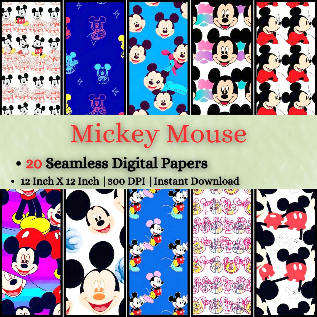 Mickey Mouse Digital Download,seamless Mickey Mouse,seamless Digital ...