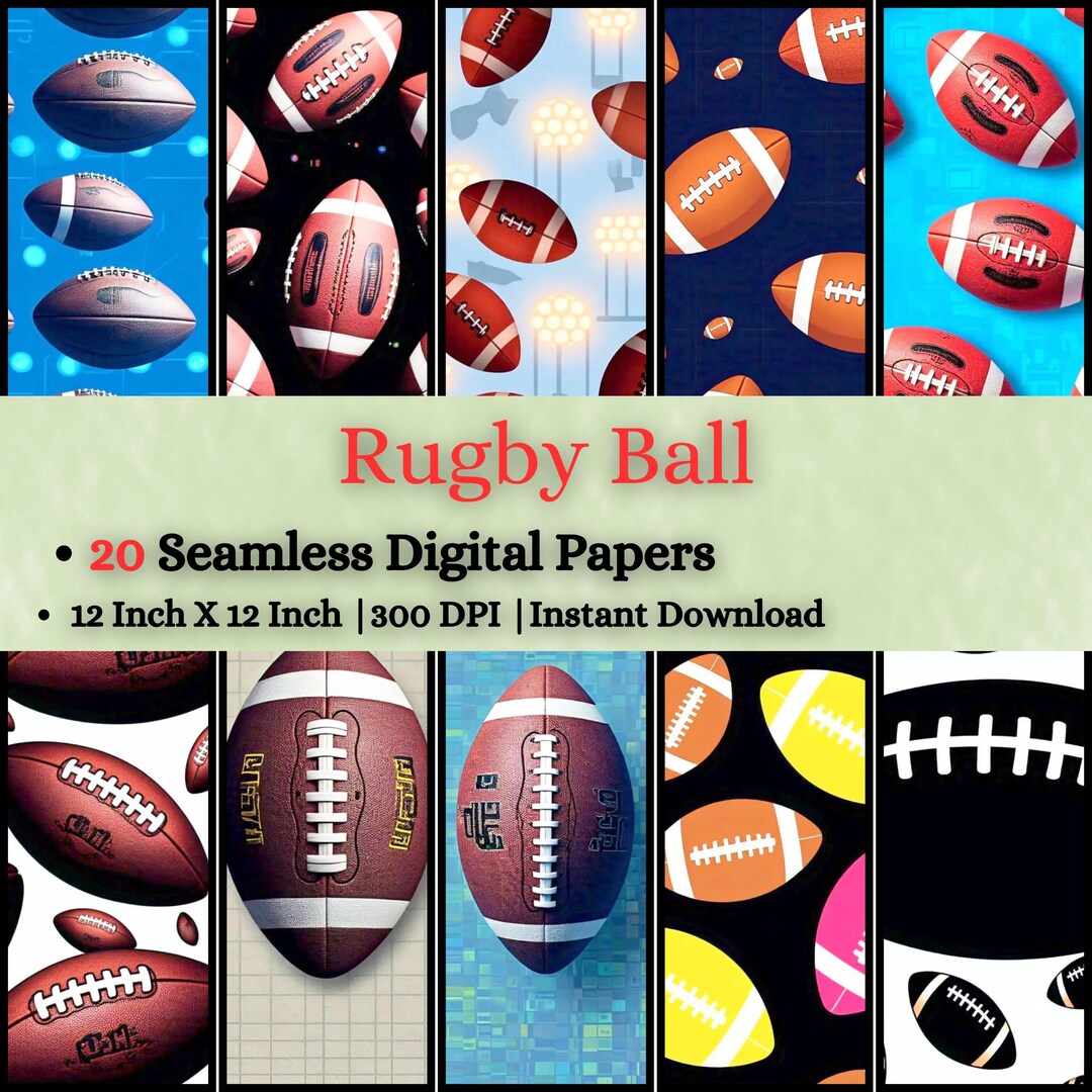 Rugby Ball Digital Download,seamless Rugby Ball,digital Rugby Ball ...