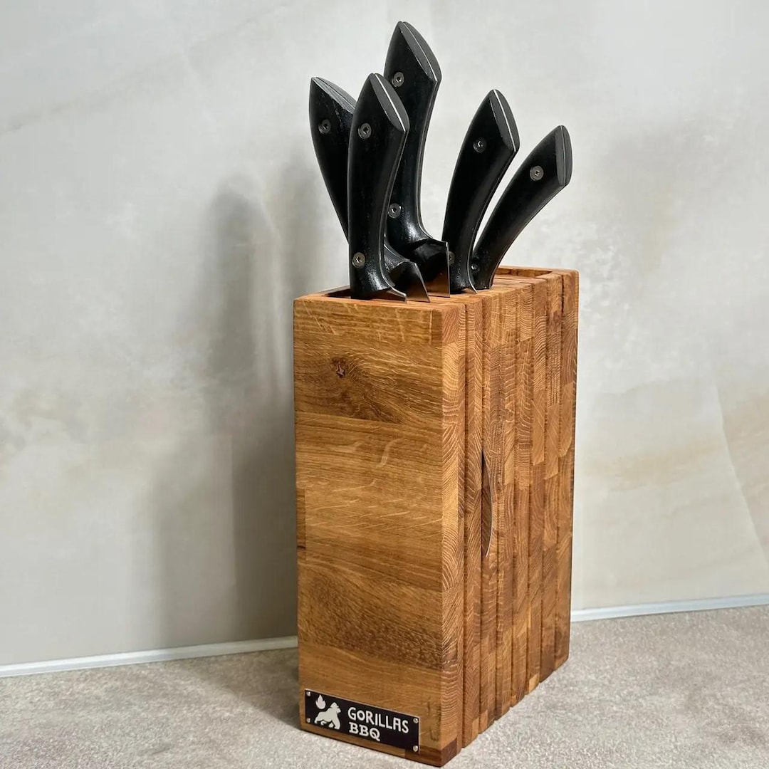 Knife Stand, Wooden Knife Holder, Knife Storage Space, Kitchen Knife ...