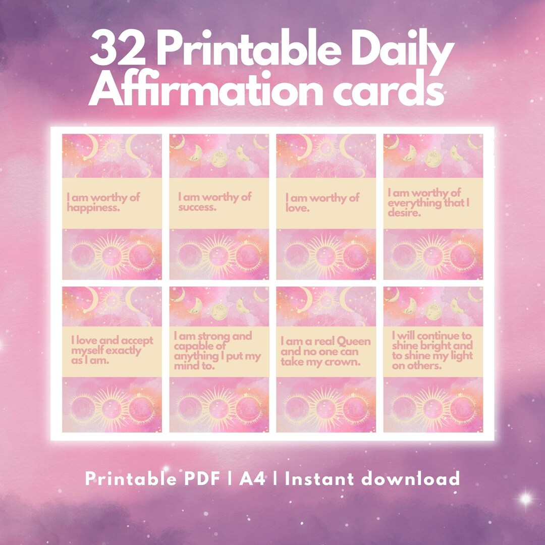 32 Printable Affirmation Cards - Etsy