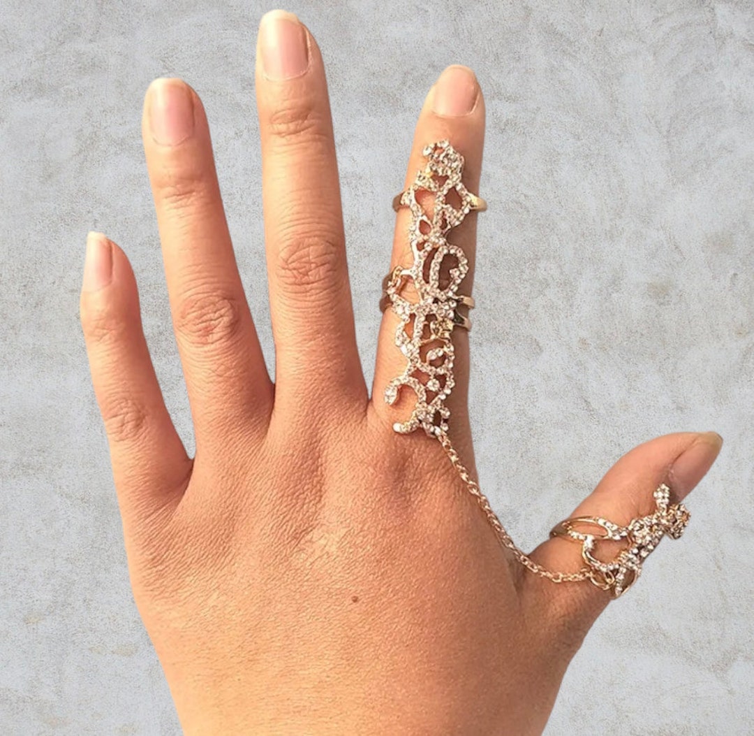 Hand Chain Bracelet Hand Jewelry and Chain Ring Gold Chain - Etsy