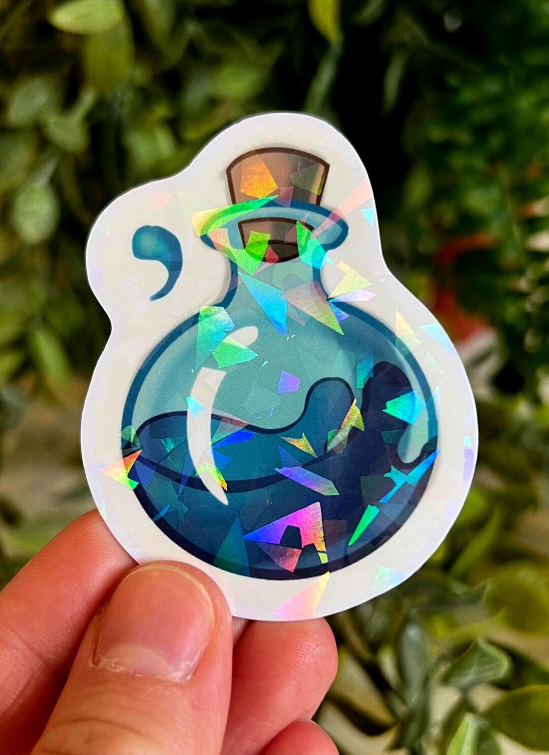 Mana Potion 2.5" Broken Glass Holographic Vinyl Sticker, Dnd Larp ...