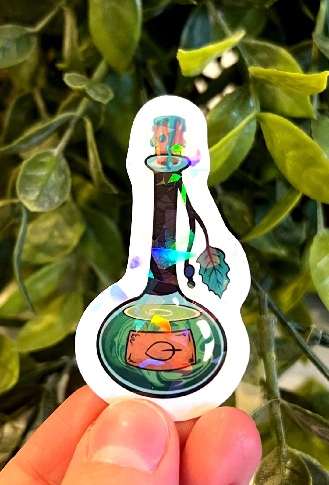 Forest Potion 2.5" Broken Glass Holographic Vinyl Sticker, Dnd Larp ...