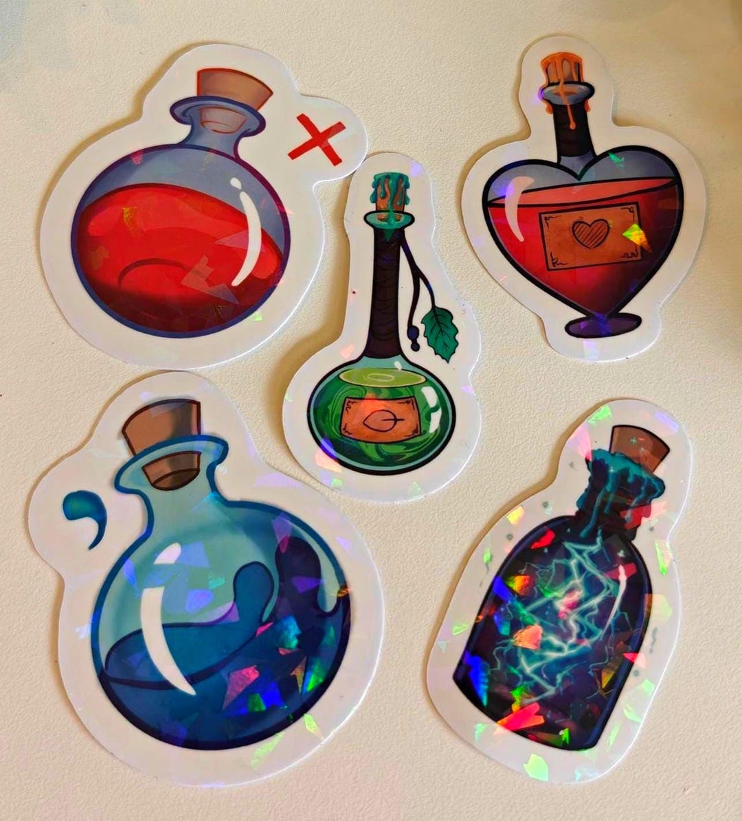 Potion Sticker Bundle 2.5" Broken Glass Holographic Vinyl Sticker | Dnd ...