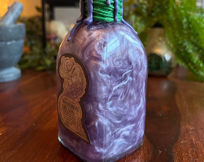 Wisterian Dreams Colour Changing Potion, Fantasy Prop, Magical Apothecary, Green and Lilac ...
