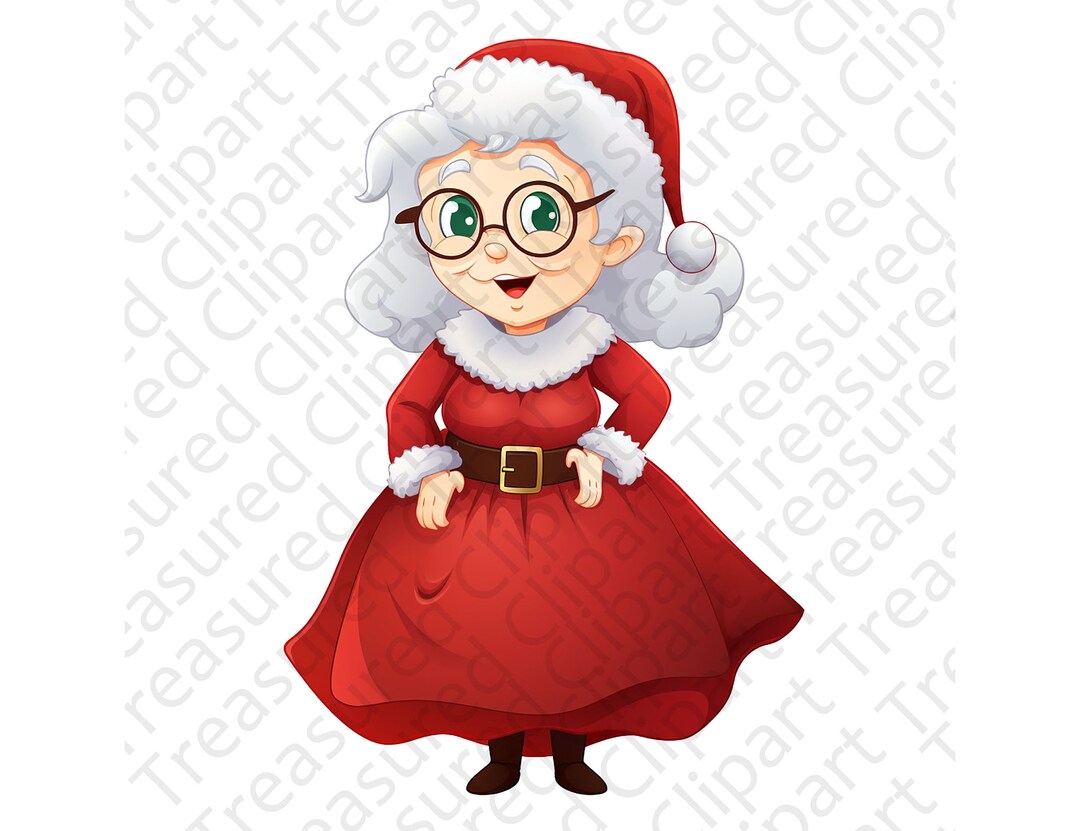 Mrs Claus 16 Christmas Clipart Instant Download Seasonal Clipart High Quality Png Instant
