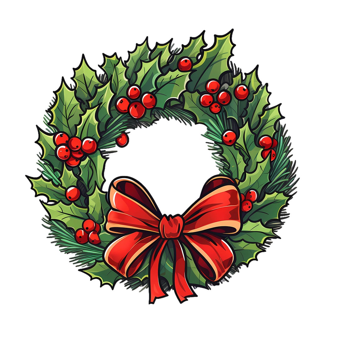 Christmas Clipart Christmas Wreath Clipart Christmas Wreath - Etsy Canada