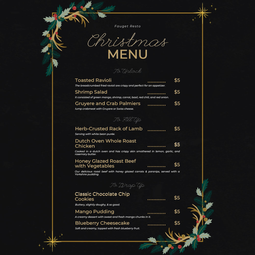 Fully Editable Christmas Menu Template - MS Word | Indesign | Print ...