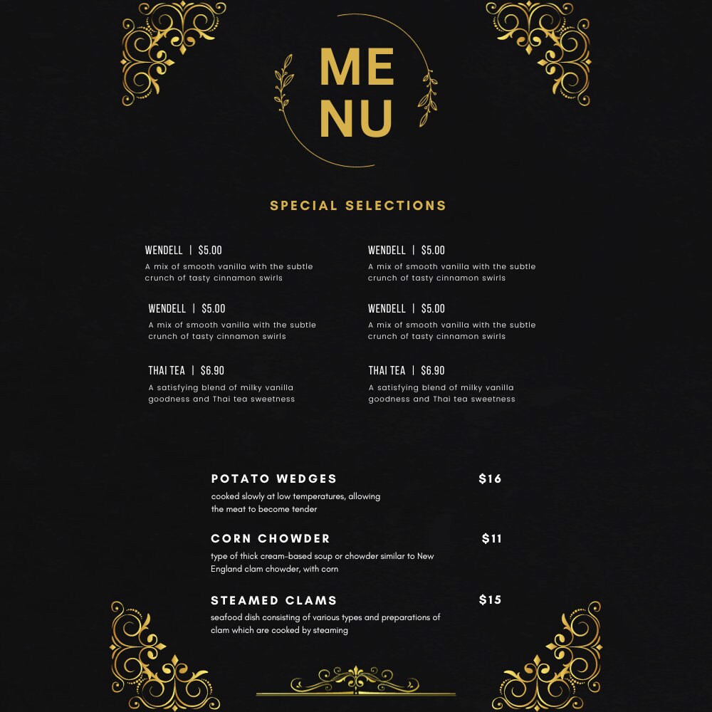 Fully Editable Special Selection Menu Template - MS Word | Indesign ...