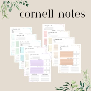 Cornell Notes Paper| Guided Notes| Notes Template| College Notes ...