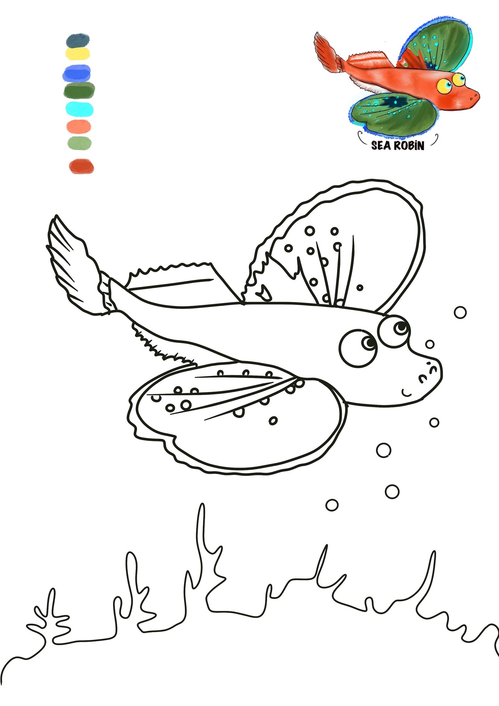 Sting Ray Coloring Paces 10 Sea Creature Coloring Pages Adult and Kids ...