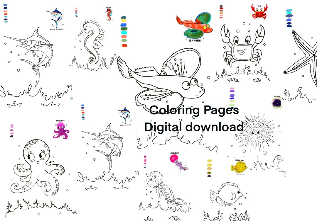 Sting Ray Coloring Paces 10 Sea Creature Coloring Pages Adult and Kids ...