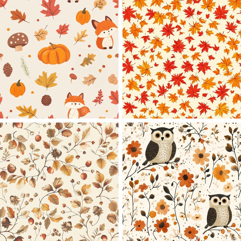 Autumn Digital Paper for Printable Fall Projects, Scrapbook Pages ...