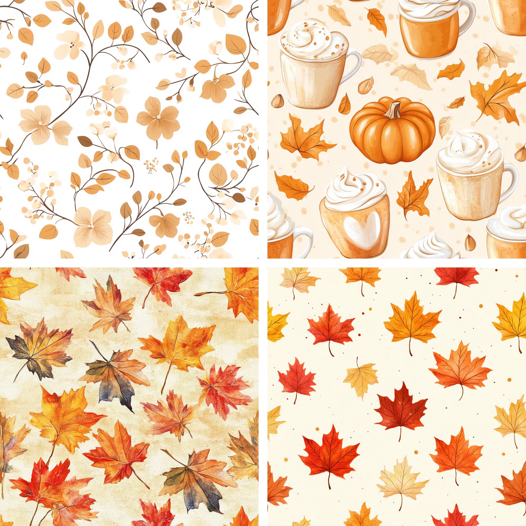 Autumn Digital Paper for Printable Fall Projects, Scrapbook Pages ...