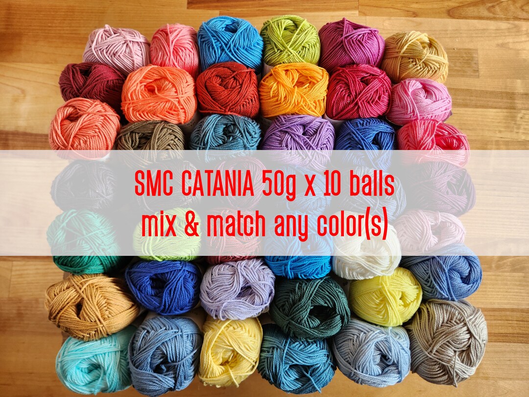 10 Balls Schachenmayr SMC CATANIA: Mix and Match Colors, 50g/125m/130y ...