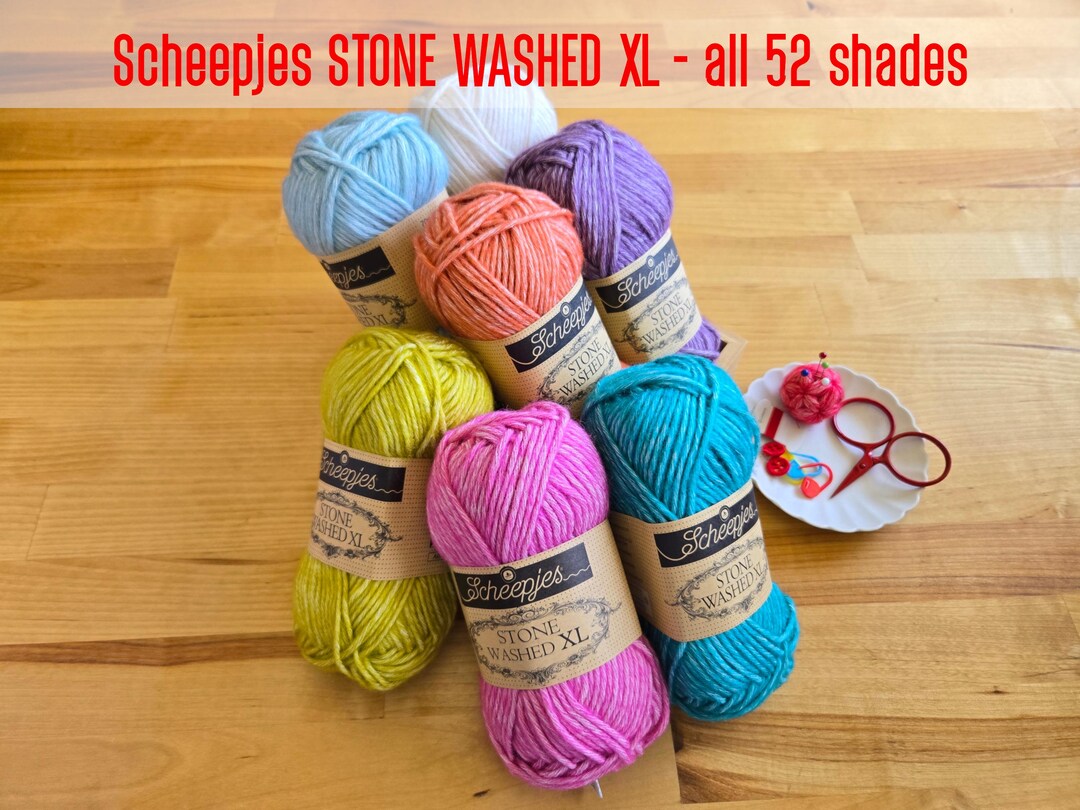 Scheepjes STONE WASHED XL - 50g 130m Stonewashed, #4 Worsted, 52 Shades ...