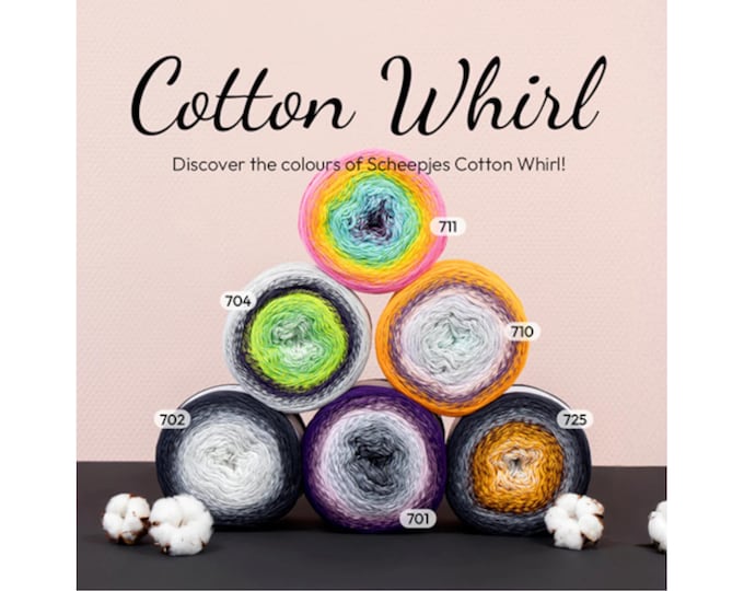Scheepjes COTTON WHIRL ORGANIC - 1000 Meters, All 15 Colours, #1 ...