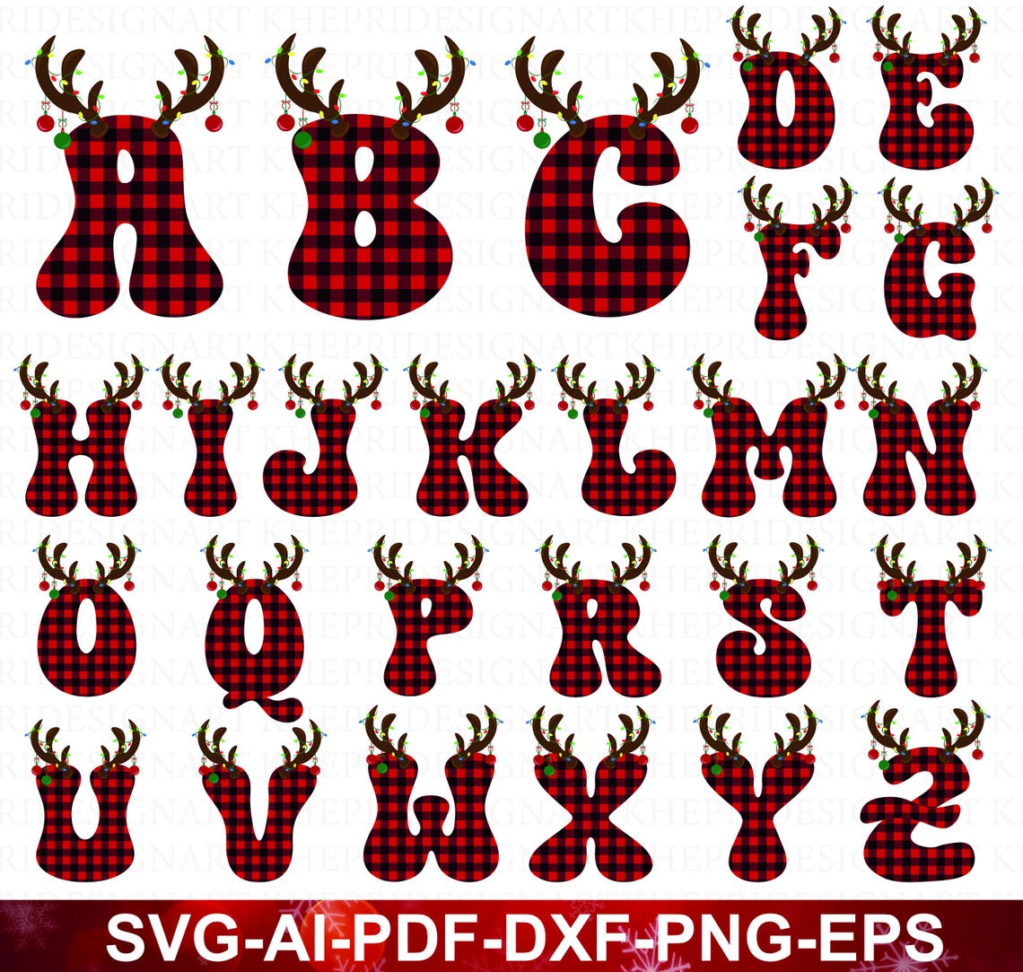 Christmas Alphabet PNG Christmas Letters Numbers Clipart Santa Alphabet ...