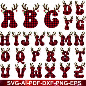 Christmas Alphabet PNG Christmas Letters Numbers Clipart Santa Alphabet ...
