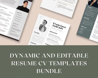 Dynamic and Editable Resume CV Template Craft Your Career Narrative - Etsy