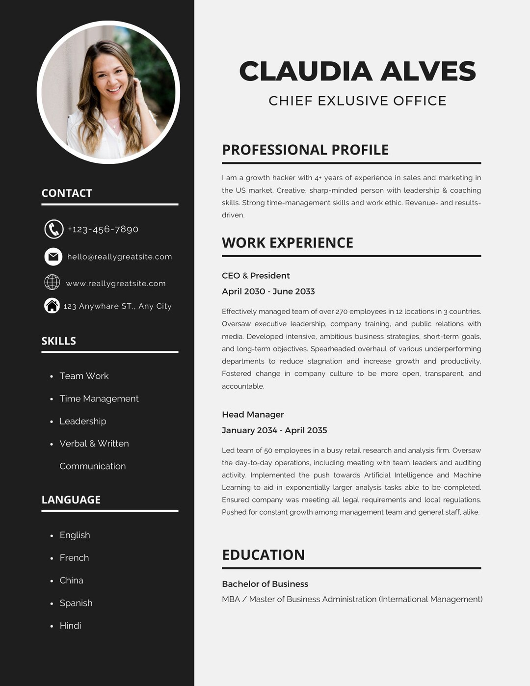 Dynamic and Editable Resume CV Template - Craft Your Career Narrative ...