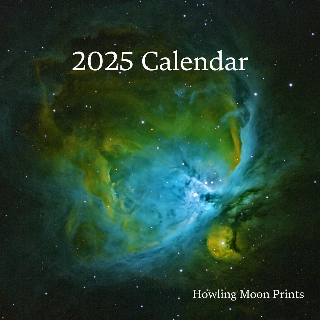 2025 Calendar Space Calender Astrophotography Print Monthly Planner ...