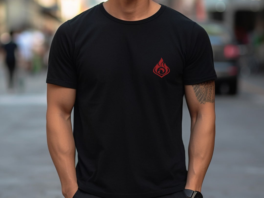 Genshin Pyro Element Shirt - Fan-made Merch - Minimalist Tee - Gamer ...