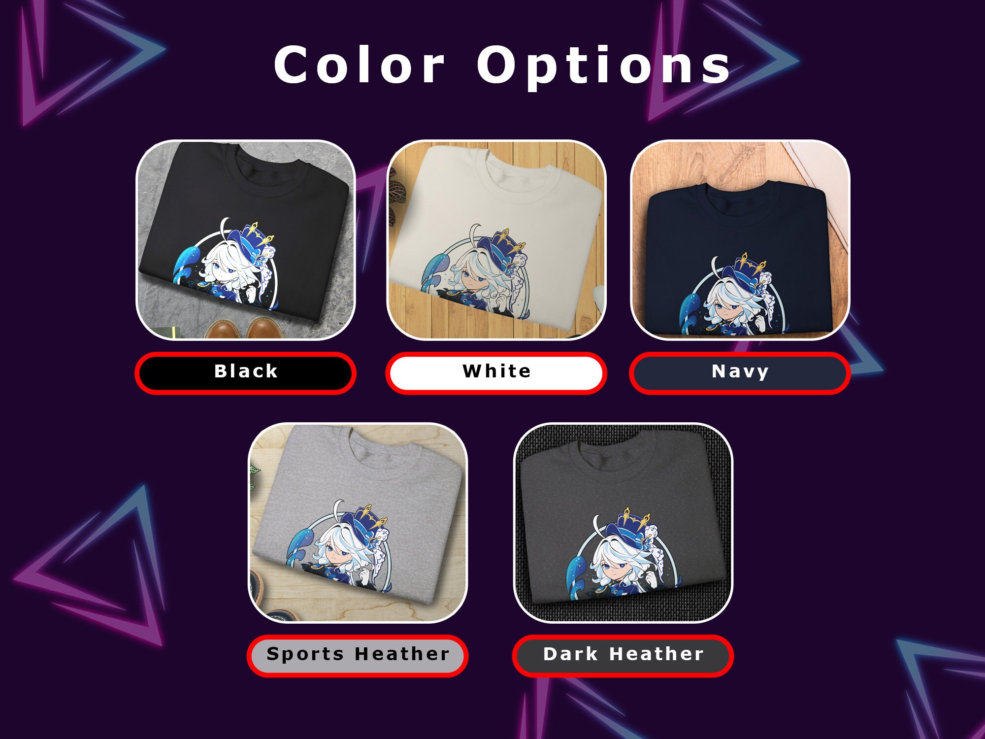Furina Genshin Impact Sweatshirt - Fan Made Merch - Gamer Gift ...