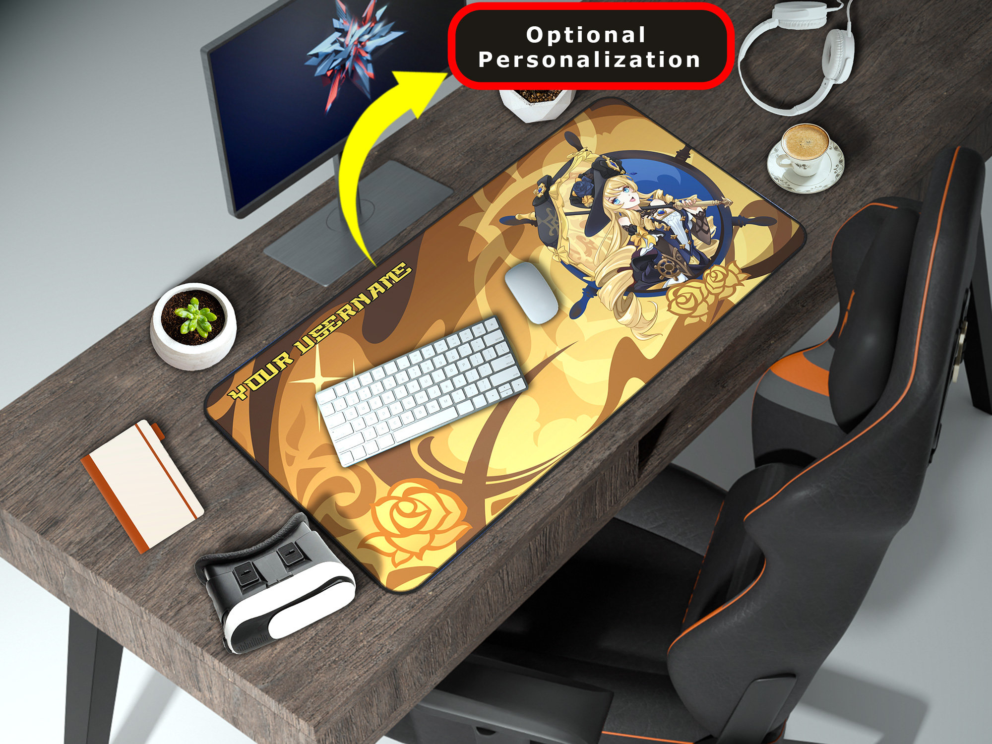 Navia Gaming Mouse Pad - Genshin Fan-made Desk Mat - Optional ...
