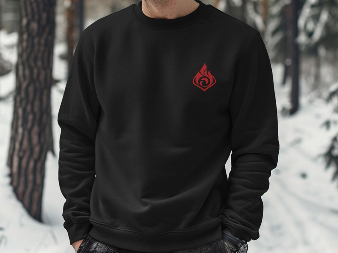 Genshin Impact Pyro Sweatshirt - Minimalist Anime Style Pullover - Fan ...
