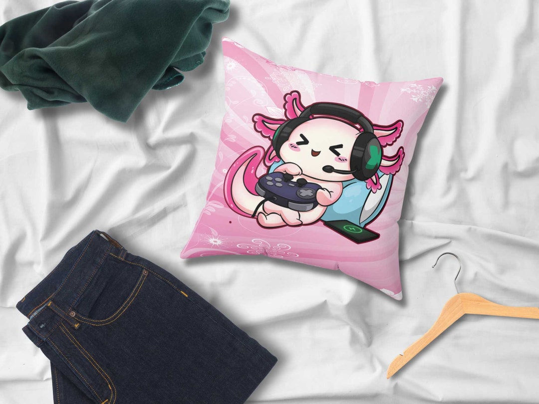 Axolotl Square Pillow - Adorable Animal Pink Throw - Cute Gift Idea - Etsy