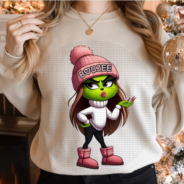 Boujee Grinch Svg - Etsy