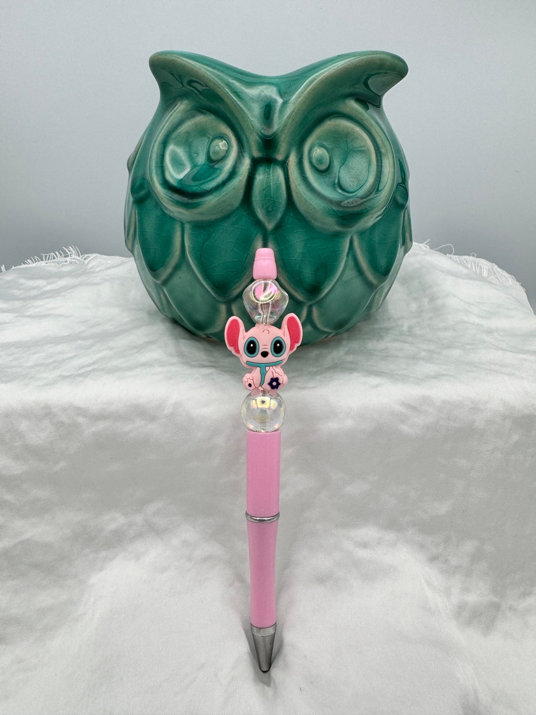 Pink Alien Beaded Pen, Black Ink Pen, Angel Beaded Pen, Custom Pen Gift ...
