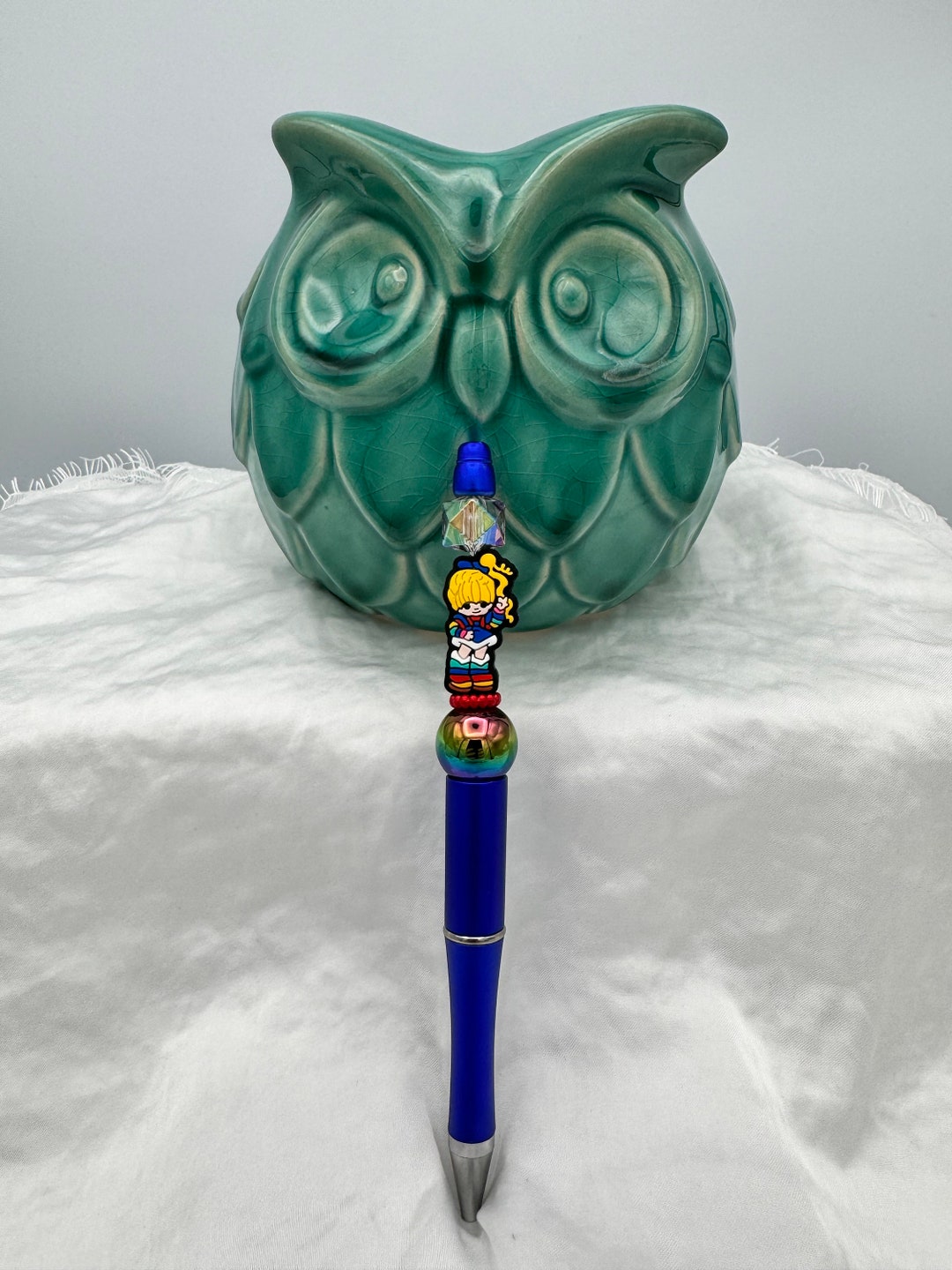 Rainbow Brite Beaded Pen, 80’s Kid Pen, Black Ink Pen, Custom Rainbow ...