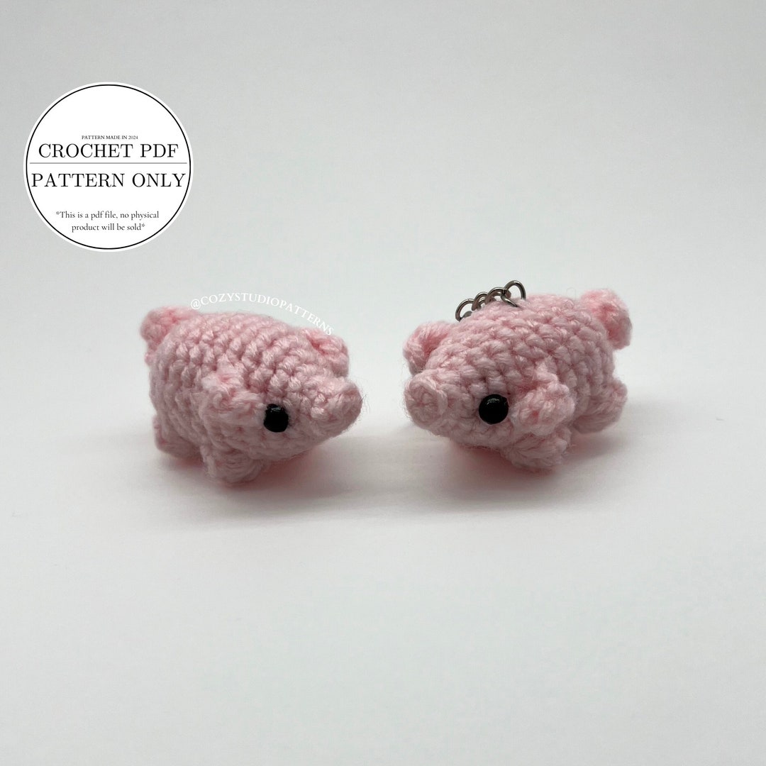 Pattern- Crochet Pig Keychain Pattern | Crochet Farm Animal Pattern - Etsy