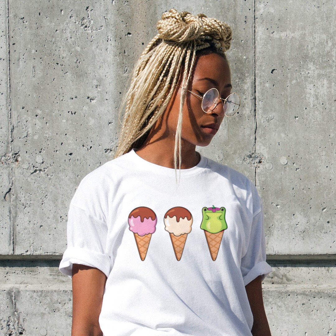 RANABE Custom Shirt Youth Frog Ice Cream T-shirt Cute Frog - Etsy