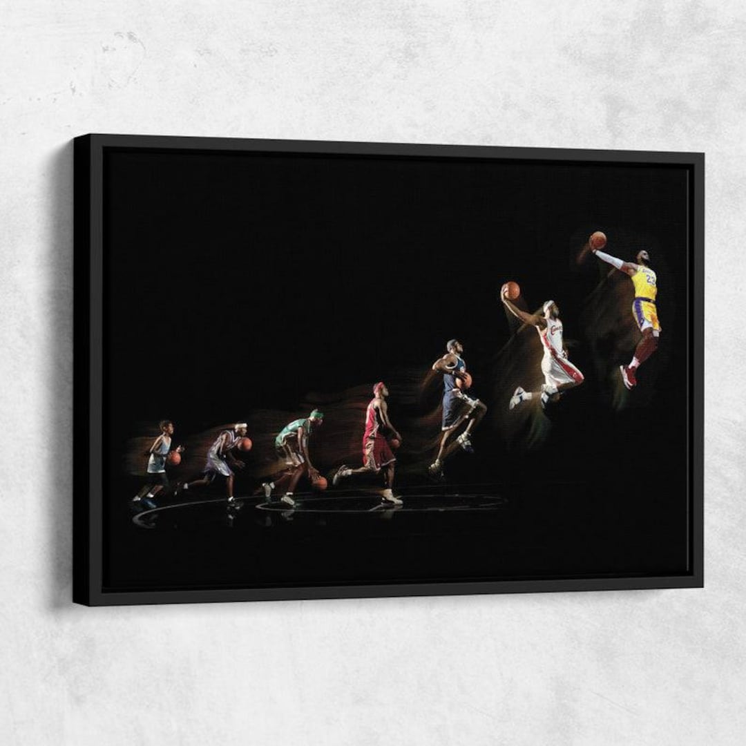 Lebron James Evolution Poster, Los Angeles Lakers, Canvas Print, Framed ...