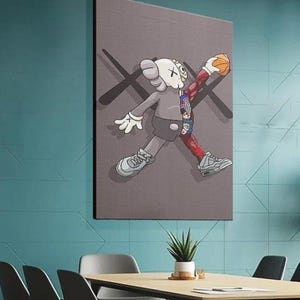 Hypebeast Kaws Robot Art, Hypebeast Canvas, Kaws Figure Wall Art ...