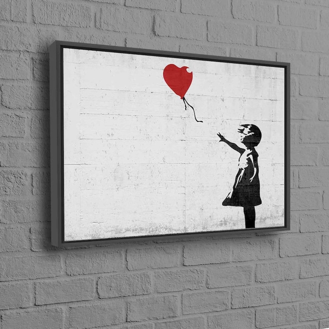 Banksy Girl With Balloon, Red Printed, Balloon Canvas, Balloon Art ...