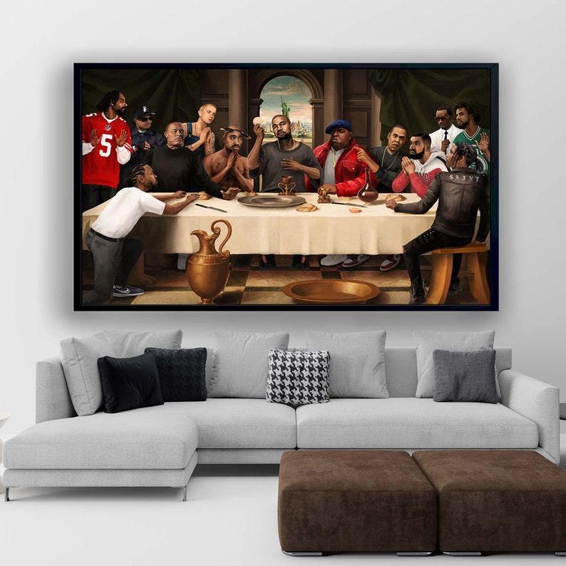 Rappers Last Supper Wall Art, Rapper Last Supper Print, Rap Music ...