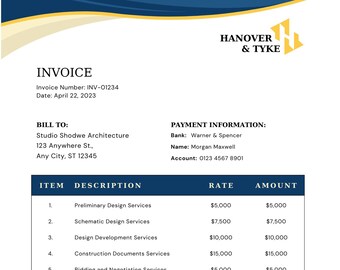 Title: Fully Editable Invoice Template Streamline Your Billing - Etsy