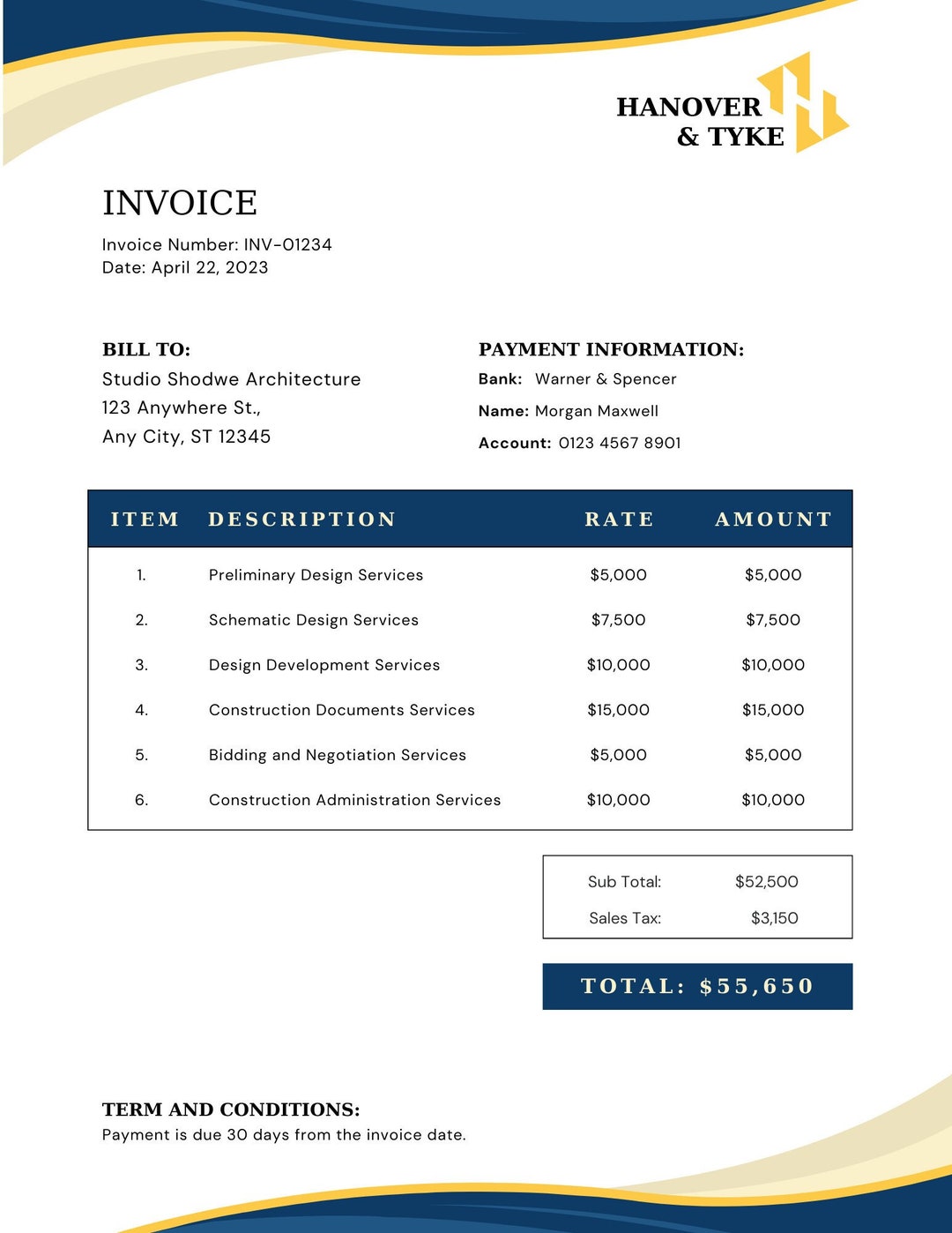 Title: Fully Editable Invoice Template Streamline Your Billing - Etsy